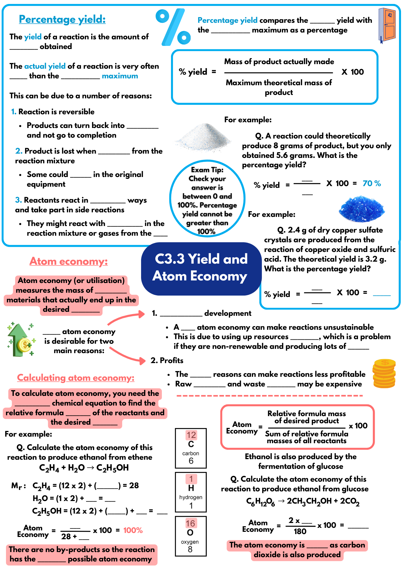 C3.3 Yield and atom economy (Chemistry non-HT) (blanks) – Classroom 42