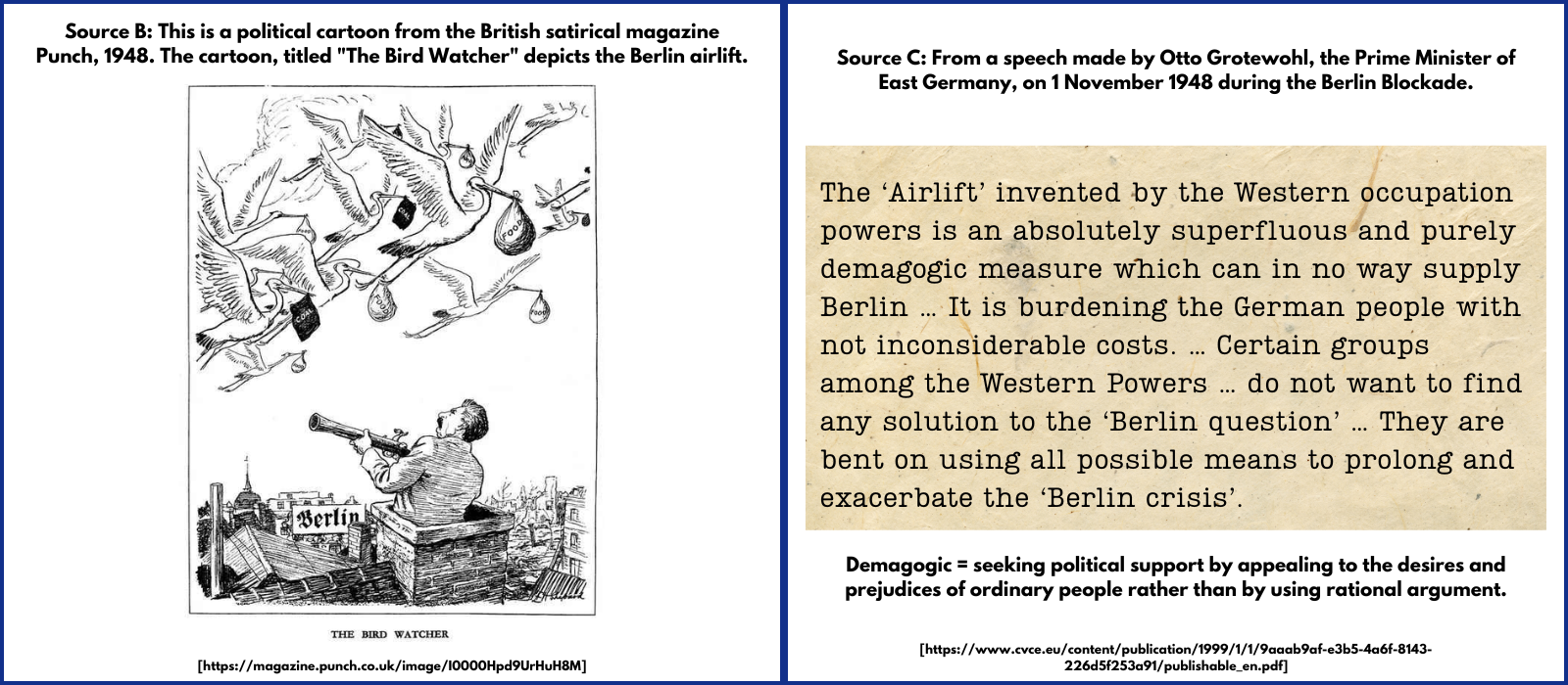 East and West Source B&C – Berlin Blockade and Airlift – Classroom 42
