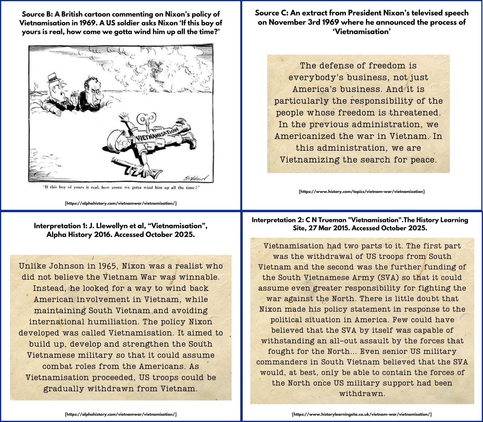USA Sources & Interpretations Vietnamisation – Classroom 42